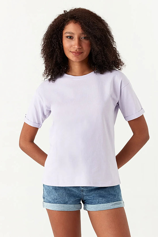 Lilac Basic Oversized Tee – Select Fashion